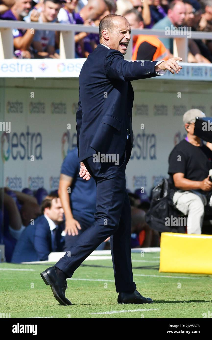 3rd September 2022; Juventus trainer Massimiliano Allegri during Serie ...