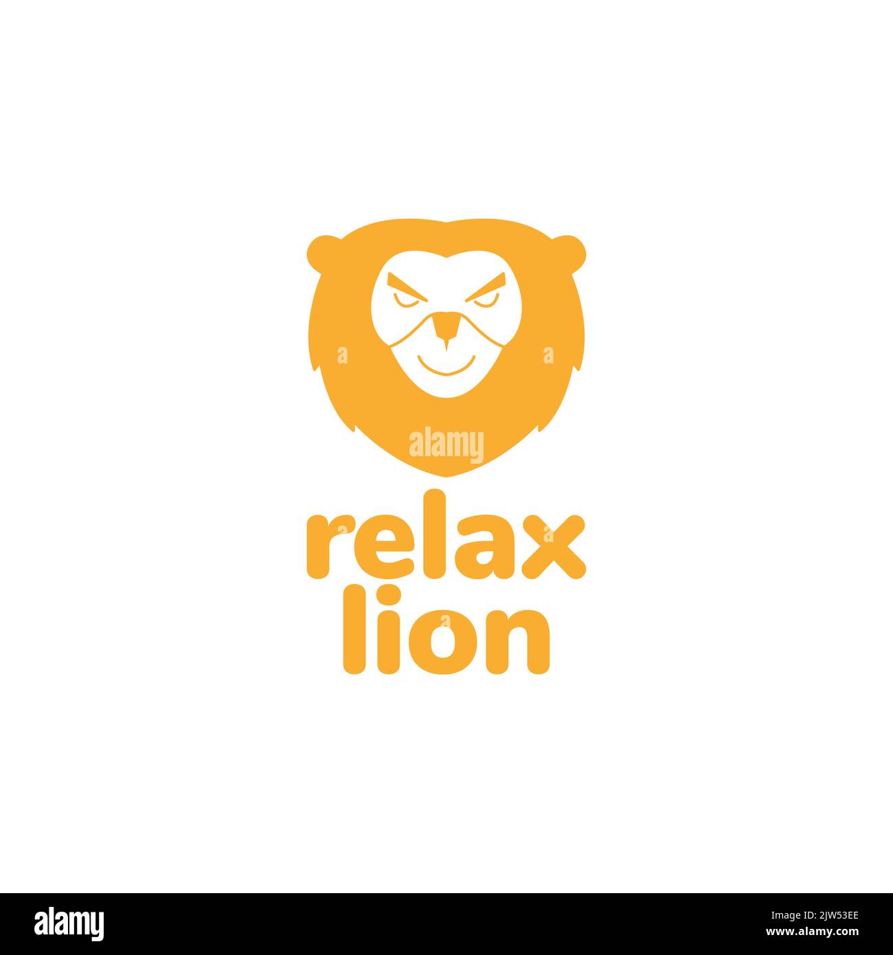Cute Face Relax Lion Logo Design Vector Stock Vector Image And Art Alamy 