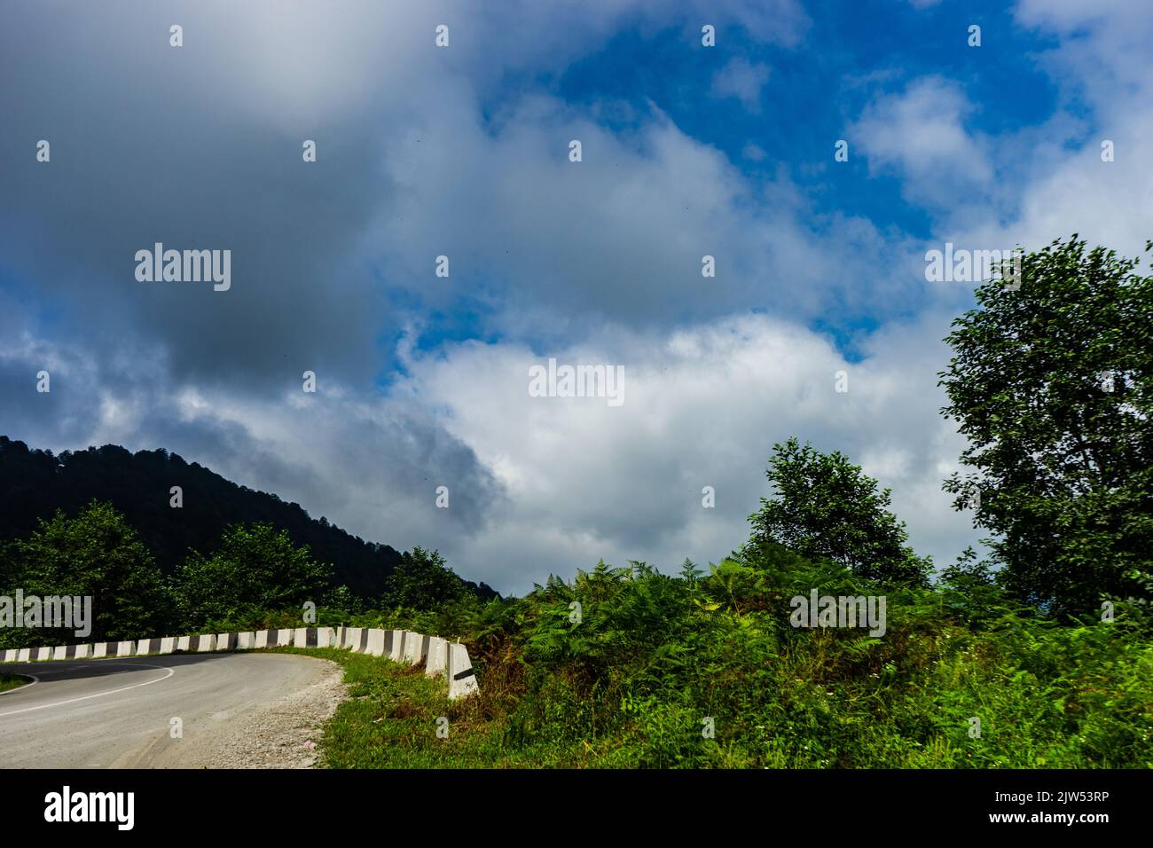 Mountain landscape in famous recreation zone of Guria region in western ...