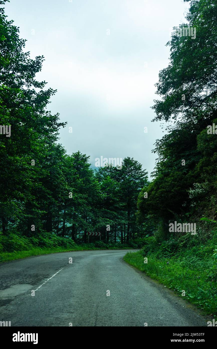 Mountain landscape in famous recreation zone of Guria region in western ...