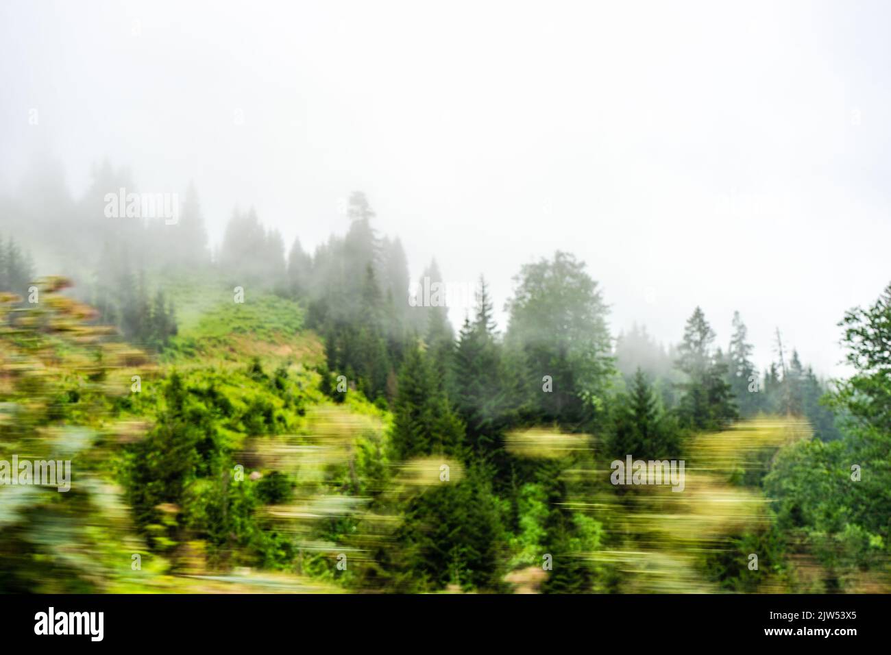 Mountain landscape in famous recreation zone of Guria region in western ...