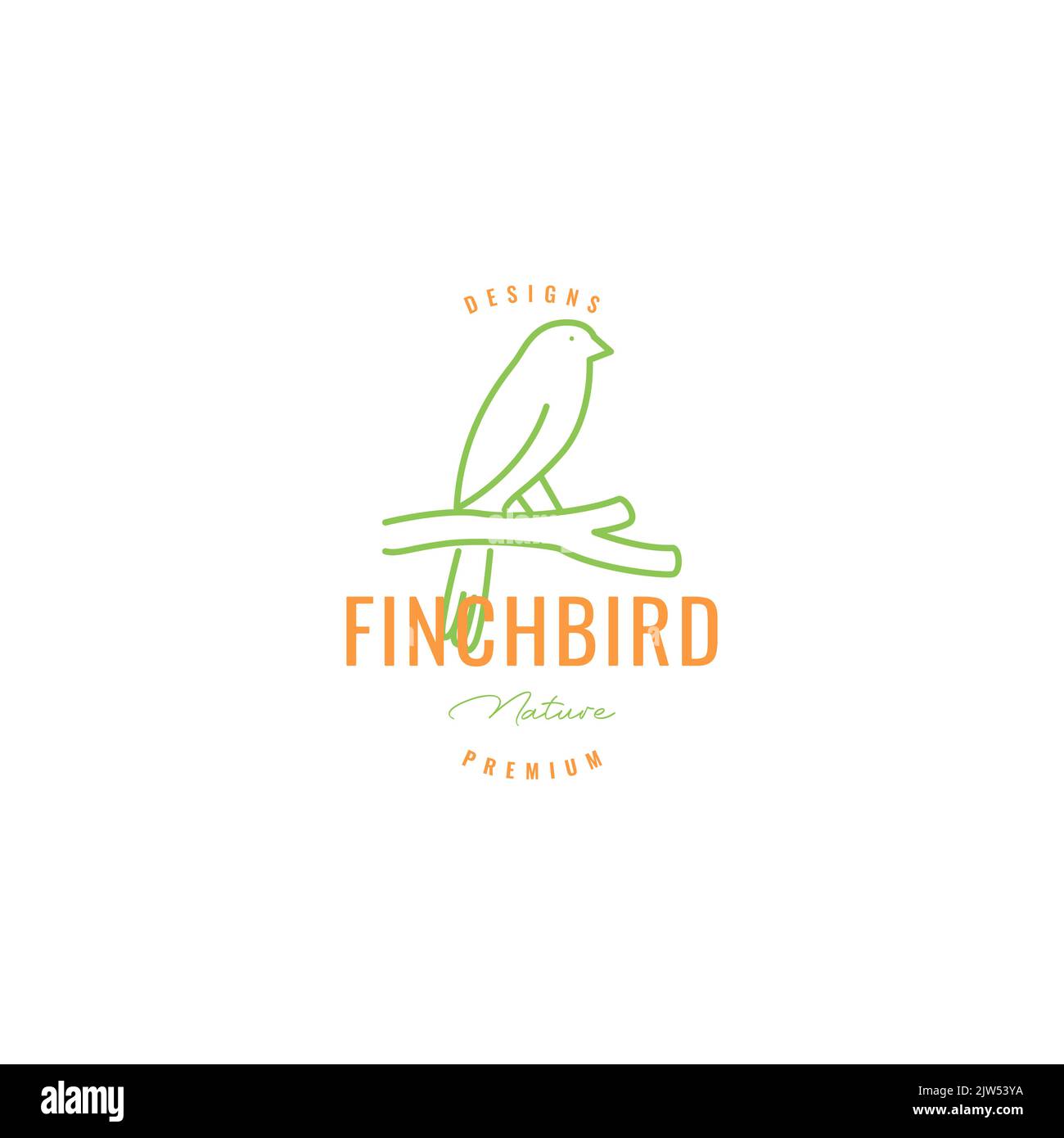 finch bird with branch logo design Stock Vector Image & Art - Alamy