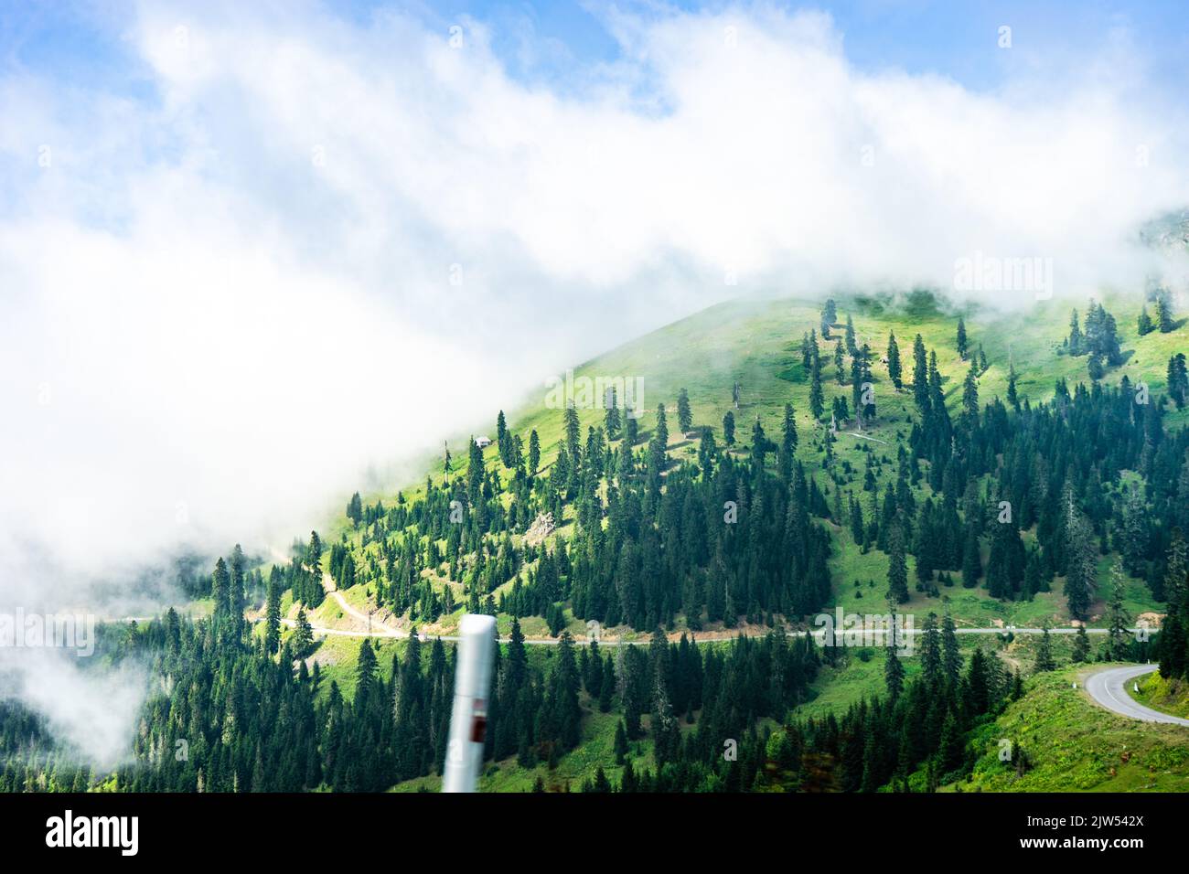 Mountain landscape in famous recreation zone of Guria region in western ...