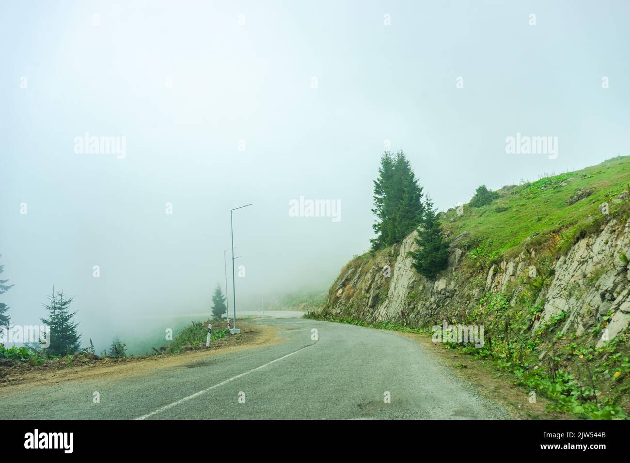 Mountain landscape in famous recreation zone of Guria region in western ...