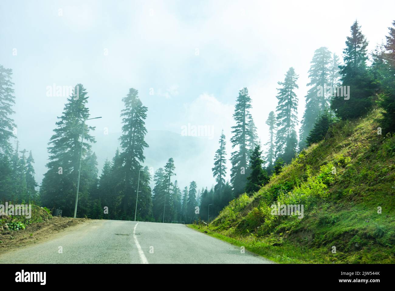 Mountain landscape in famous recreation zone of Guria region in western ...
