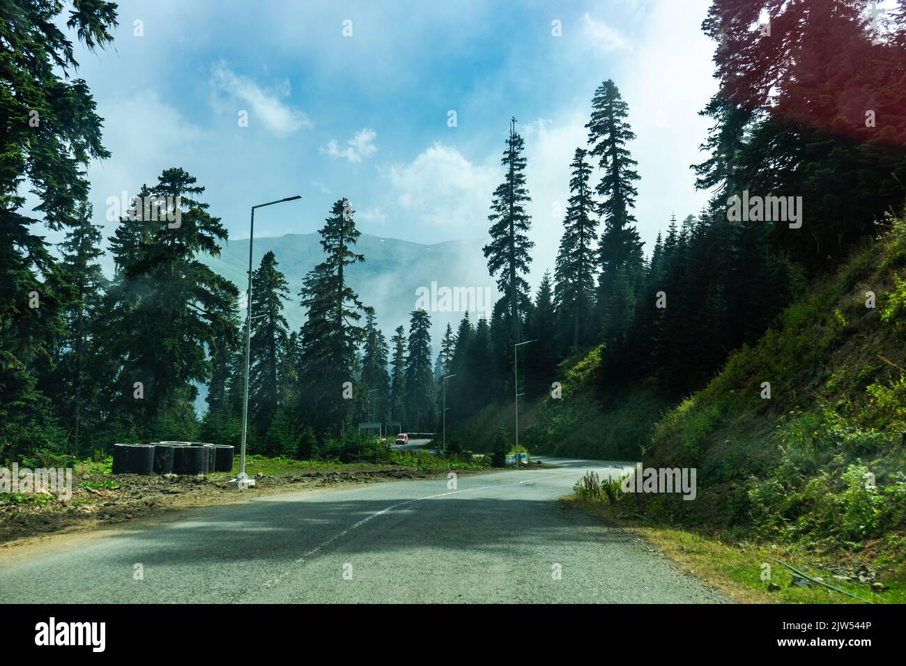 Mountain landscape in famous recreation zone of Guria region in western ...