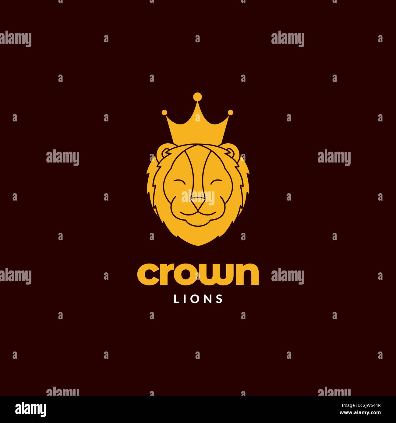 cute face lion mane with crown logo design Stock Vector Image & Art - Alamy