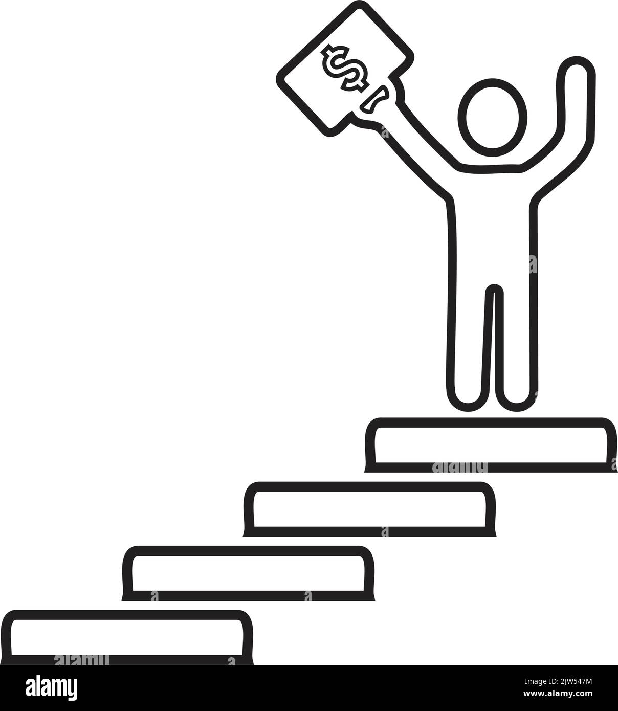 Ladder, male, success icon - Vector EPS file. Perfect use for print ...