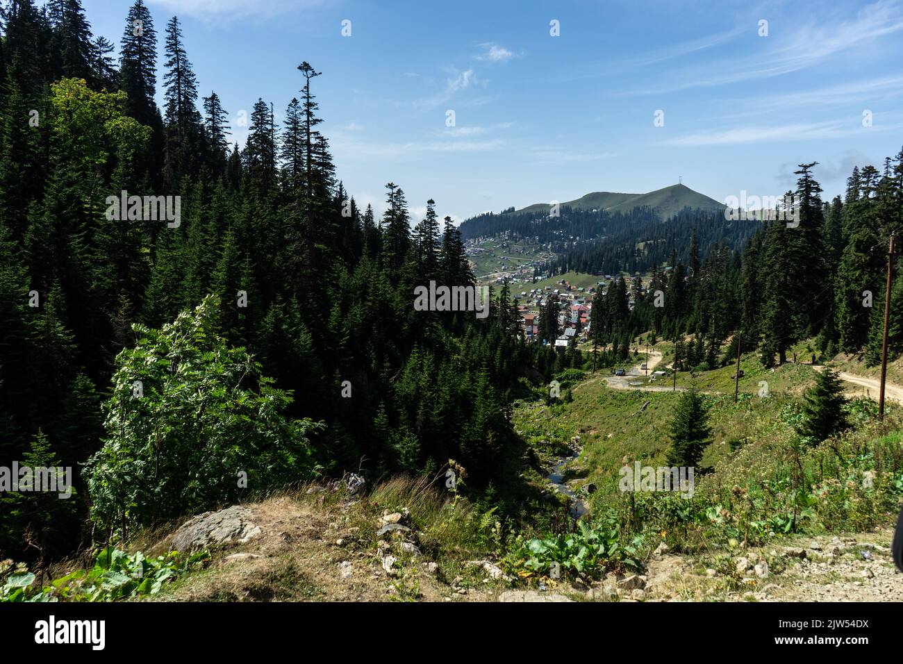 Mountain landscape in famous recreation zone of Guria region in western ...