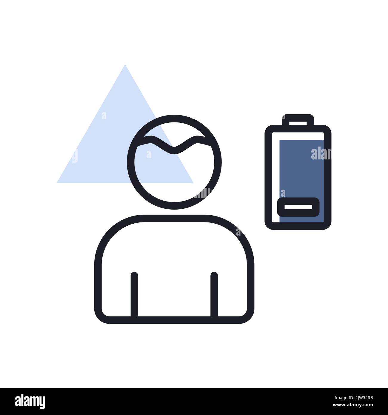 Novel Coronavirus symptoms weakness vector icon. Stress low battery ...