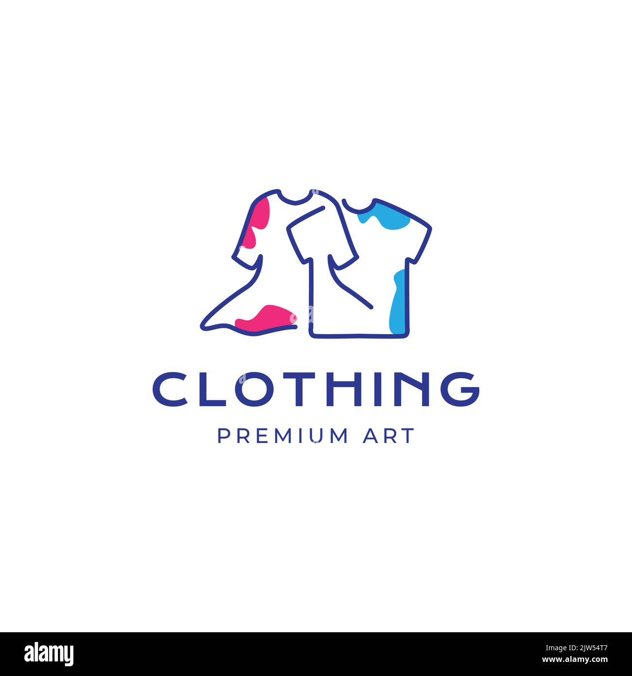 continuous line abstract men and women clothes logo design Stock Vector ...