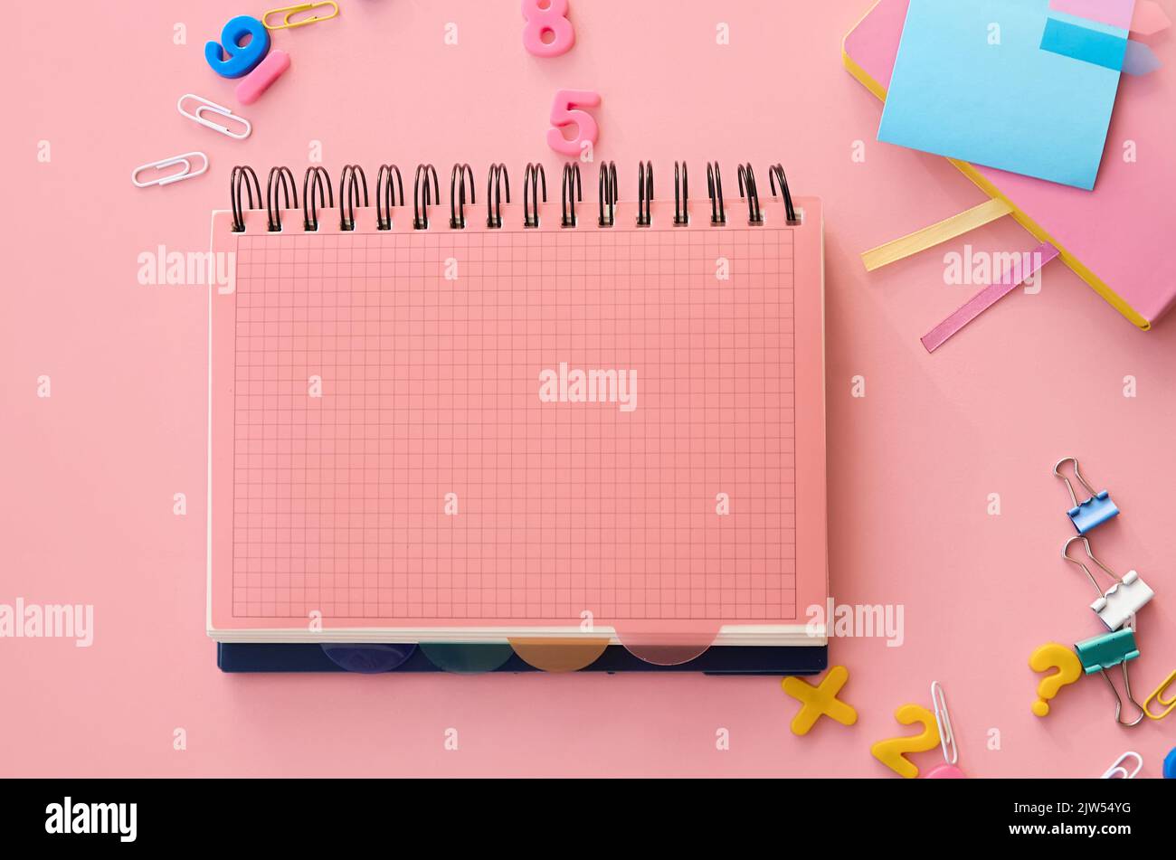 Overhead view back school supplies hi-res stock photography and images ...