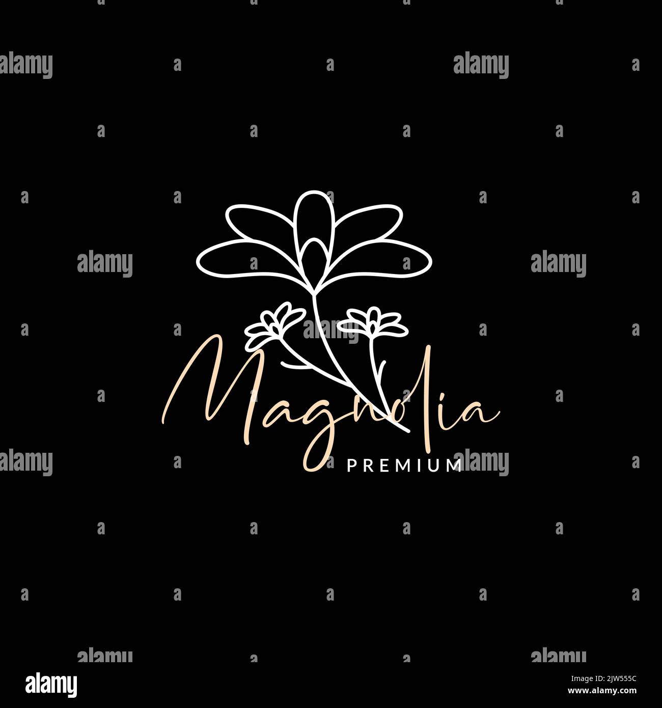 magnolia flower beauty logo design minimal Stock Vector Image & Art - Alamy