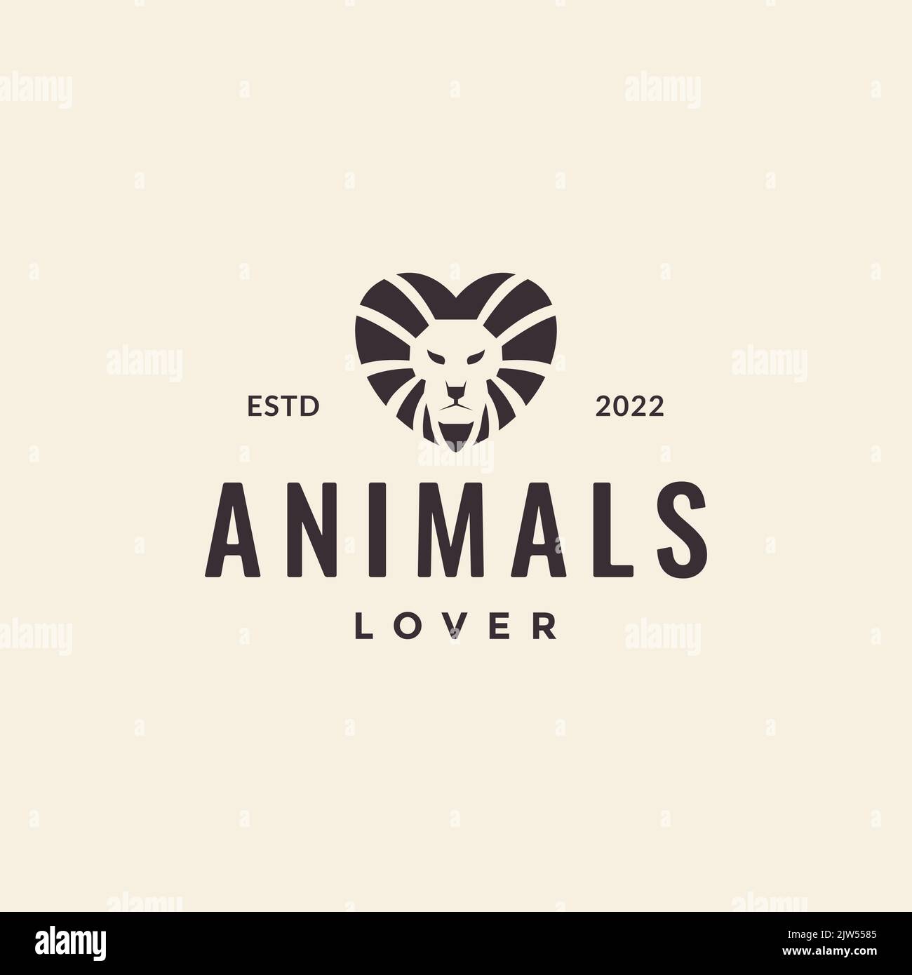 love mane lion logo design hipster Stock Vector Image & Art - Alamy