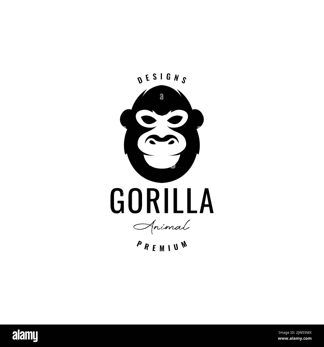 face black gorilla retro logo design Stock Vector Image & Art - Alamy