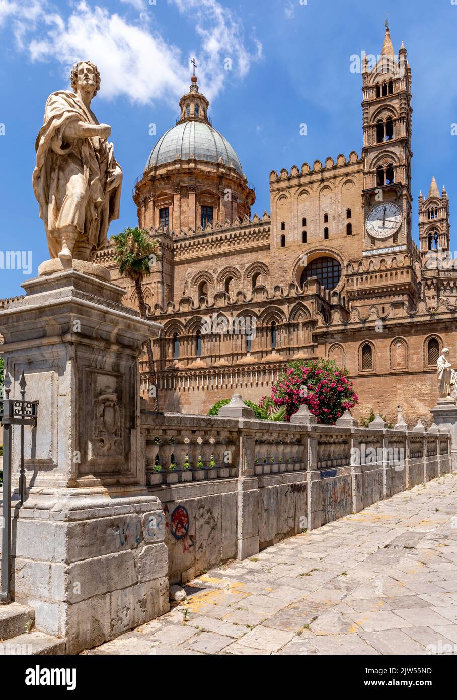 Palermo, Italy: July 6, 2020: Palermo Cathedral is the cathedral church ...