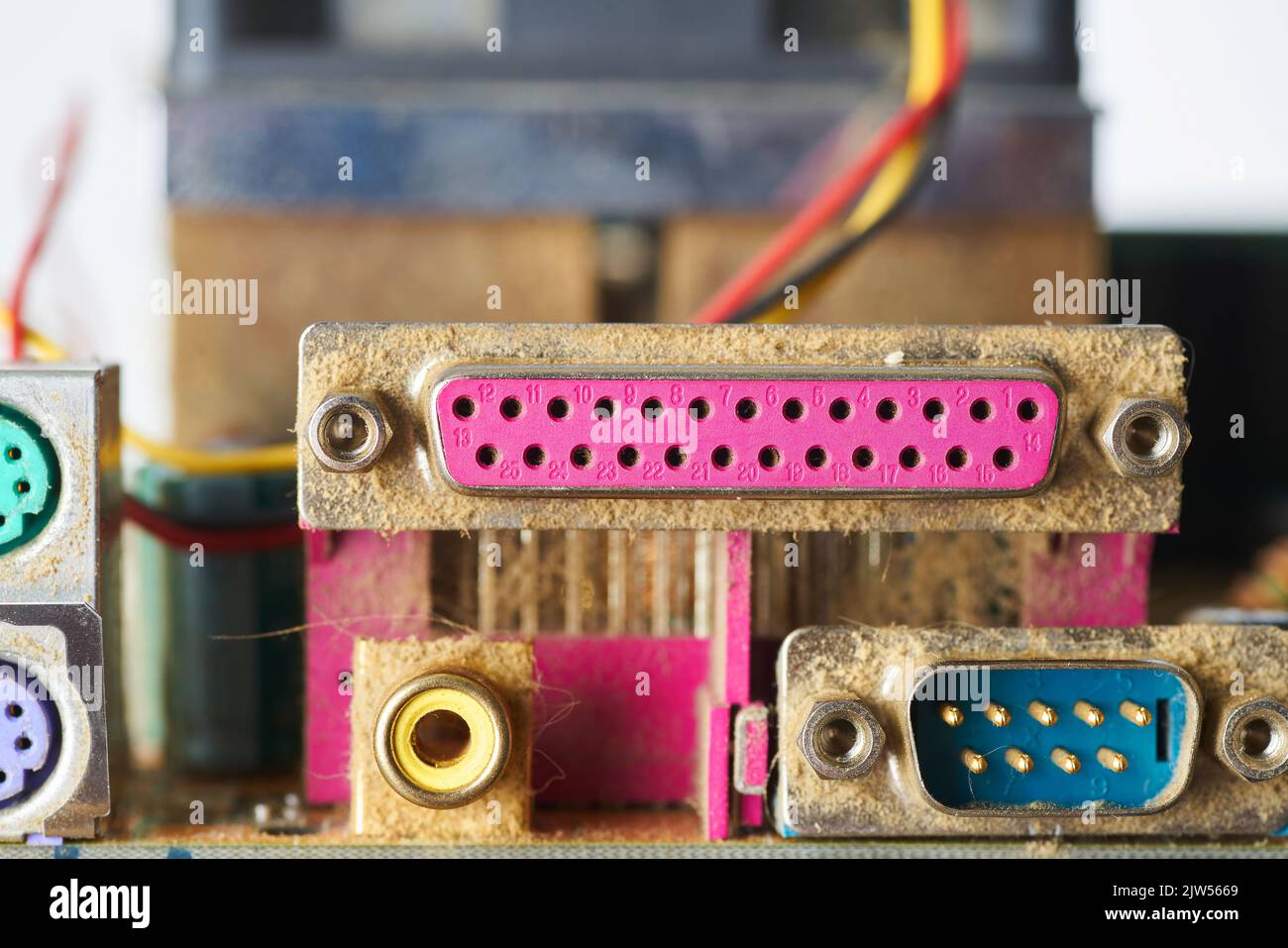 A Thick Layer Of Dust Covers The Internal Electronic Components Of The