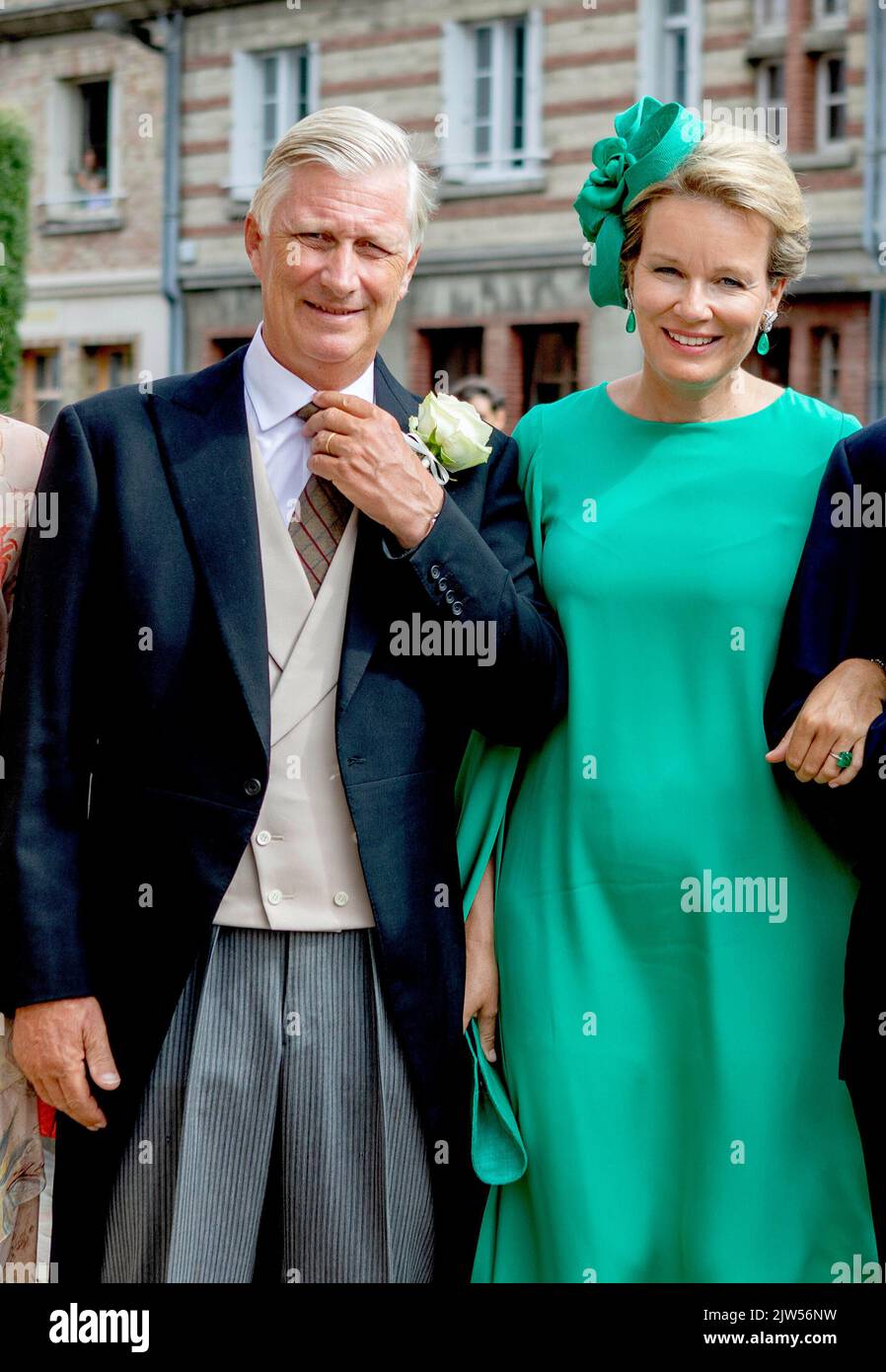 King Filip and Queen Mathilde of Belgium arrive at the Eglise Saint ...