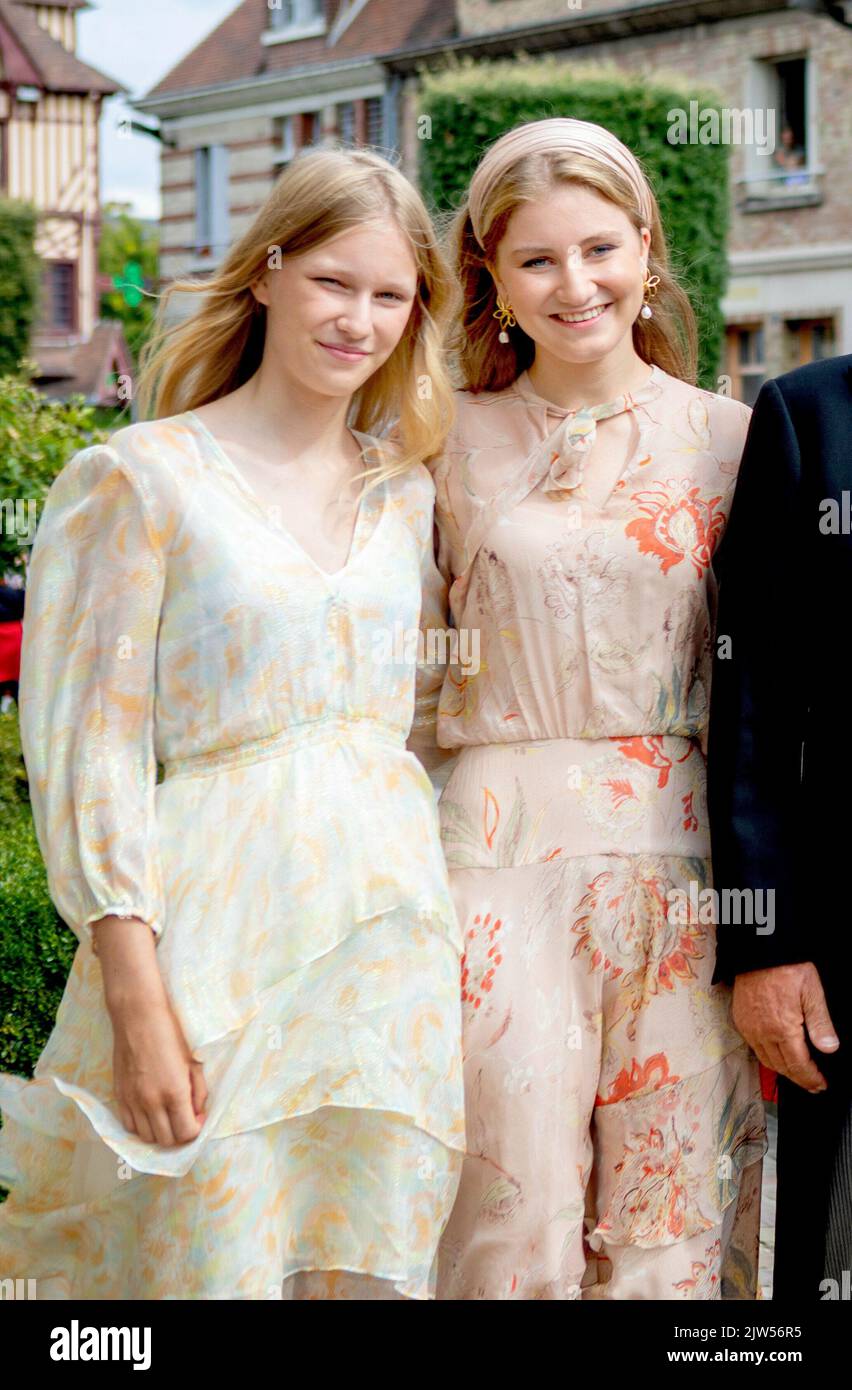 Crown Princess Elisabeth and Princess Eleonore of Belgium arrive at the ...