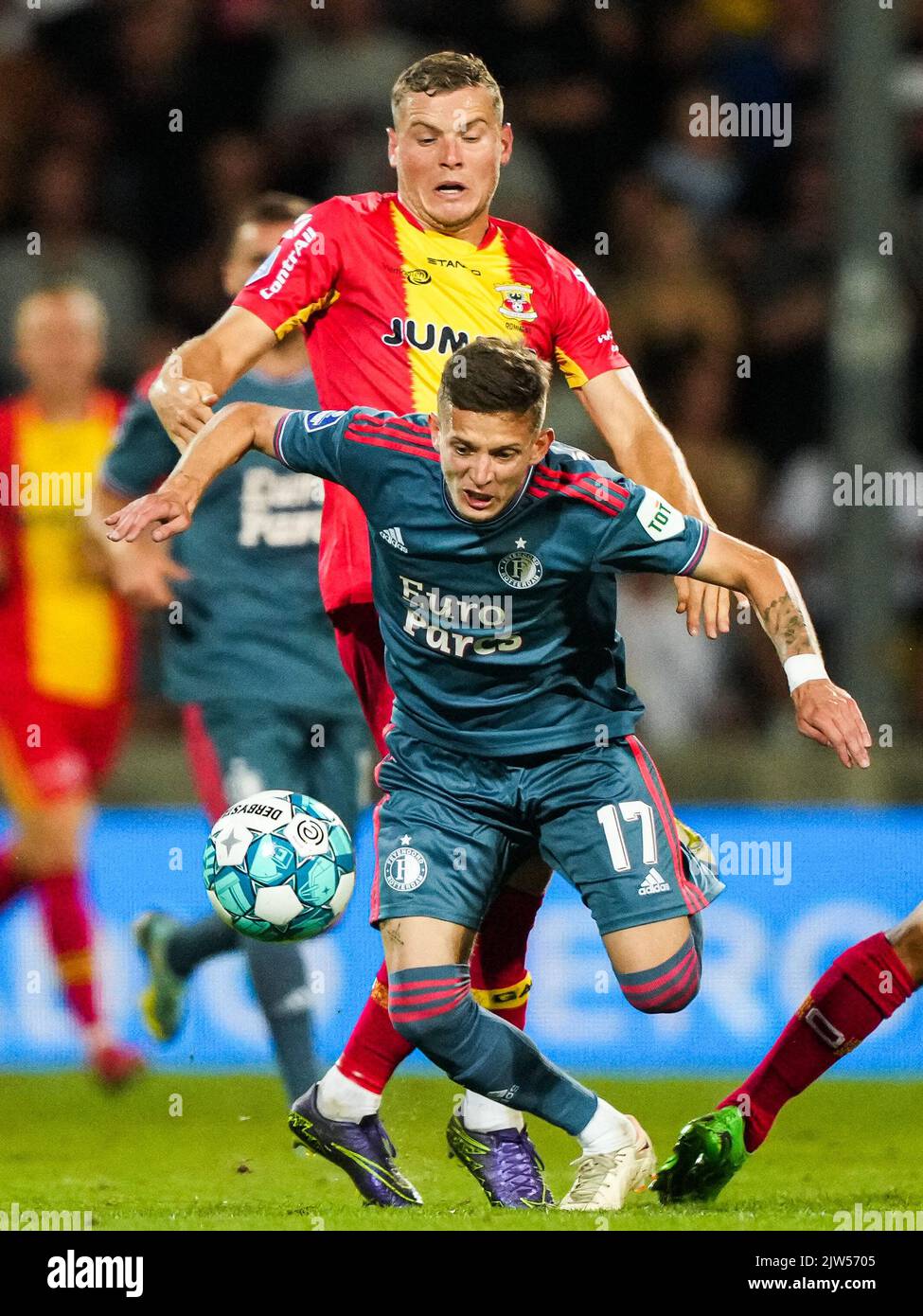 Deventer - Philippe Rommens of Go Ahead Eagles, Sebastian Szymanski of ...