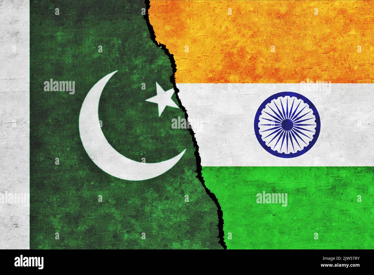 India and Pakistan flags together. Pakistan and India relations. India ...