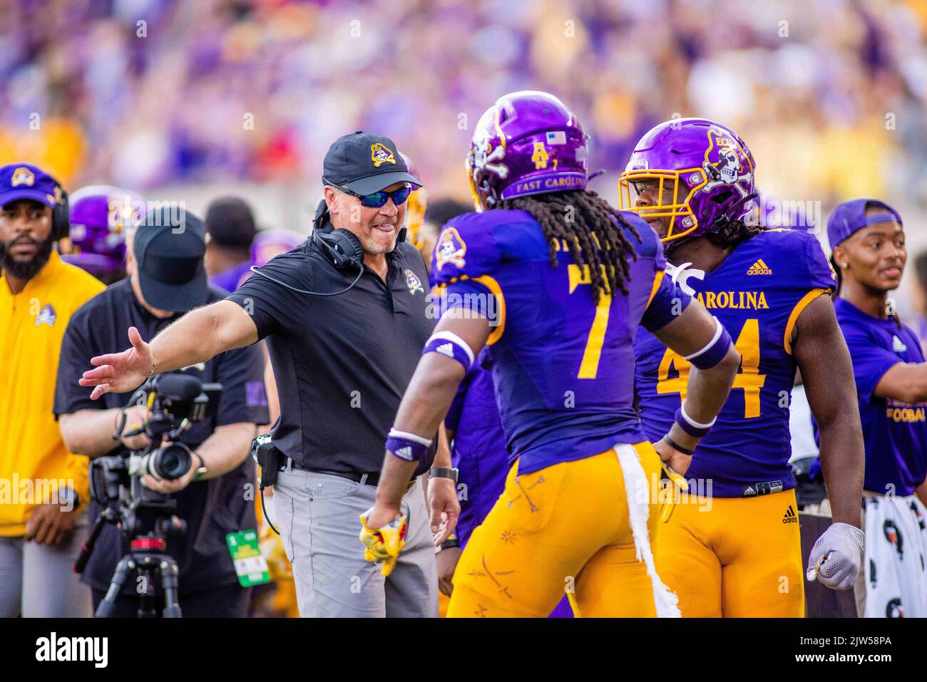 Greenville, NC, USA. 3rd Sep, 2022. East Carolina Pirates head coach ...