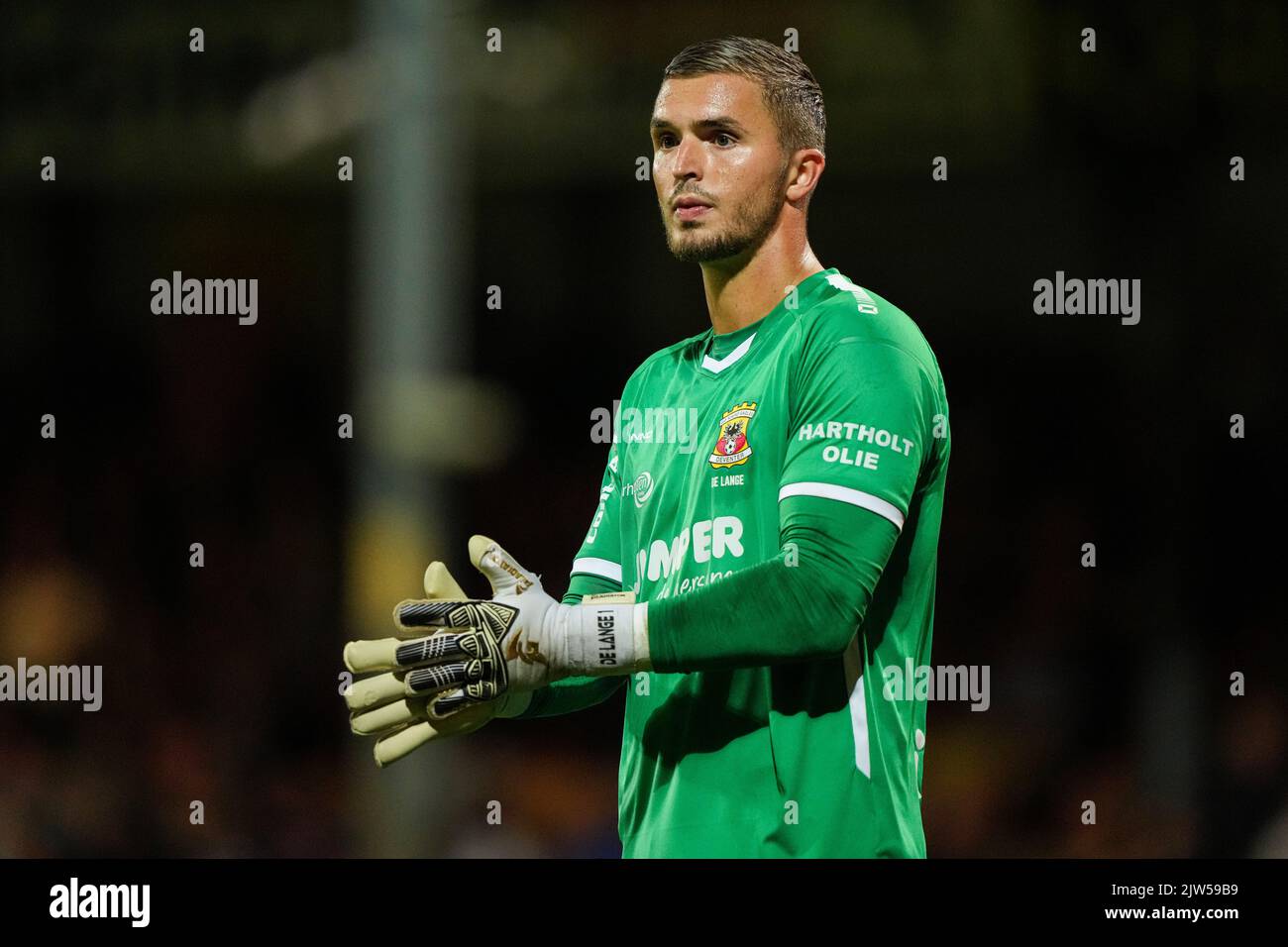 Deventer - Go Ahead Eagles keeper Jeffrey de Lange during the match ...