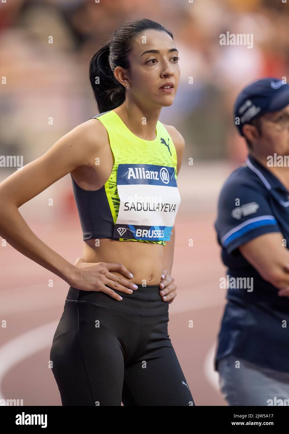 Safina Sadullayeva of Uzbekistan competing in the women’s high jump at the Allianz Memorial Van ...