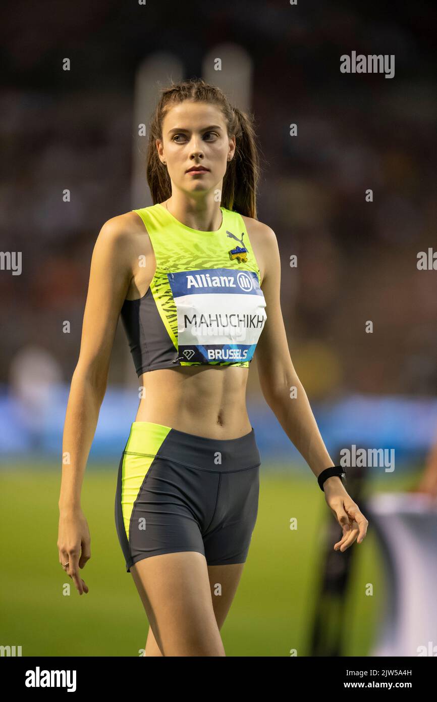 Yaroslava Mahuchikh of Ukraine competing in the women’s high jump at ...