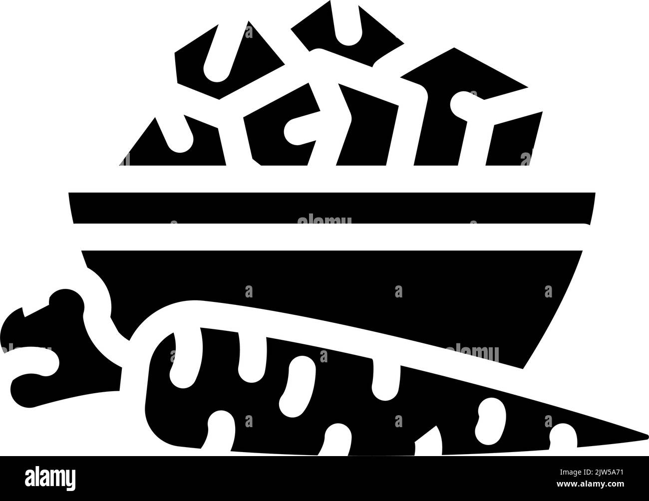 cut carrot cubes glyph icon vector illustration Stock Vector Image ...