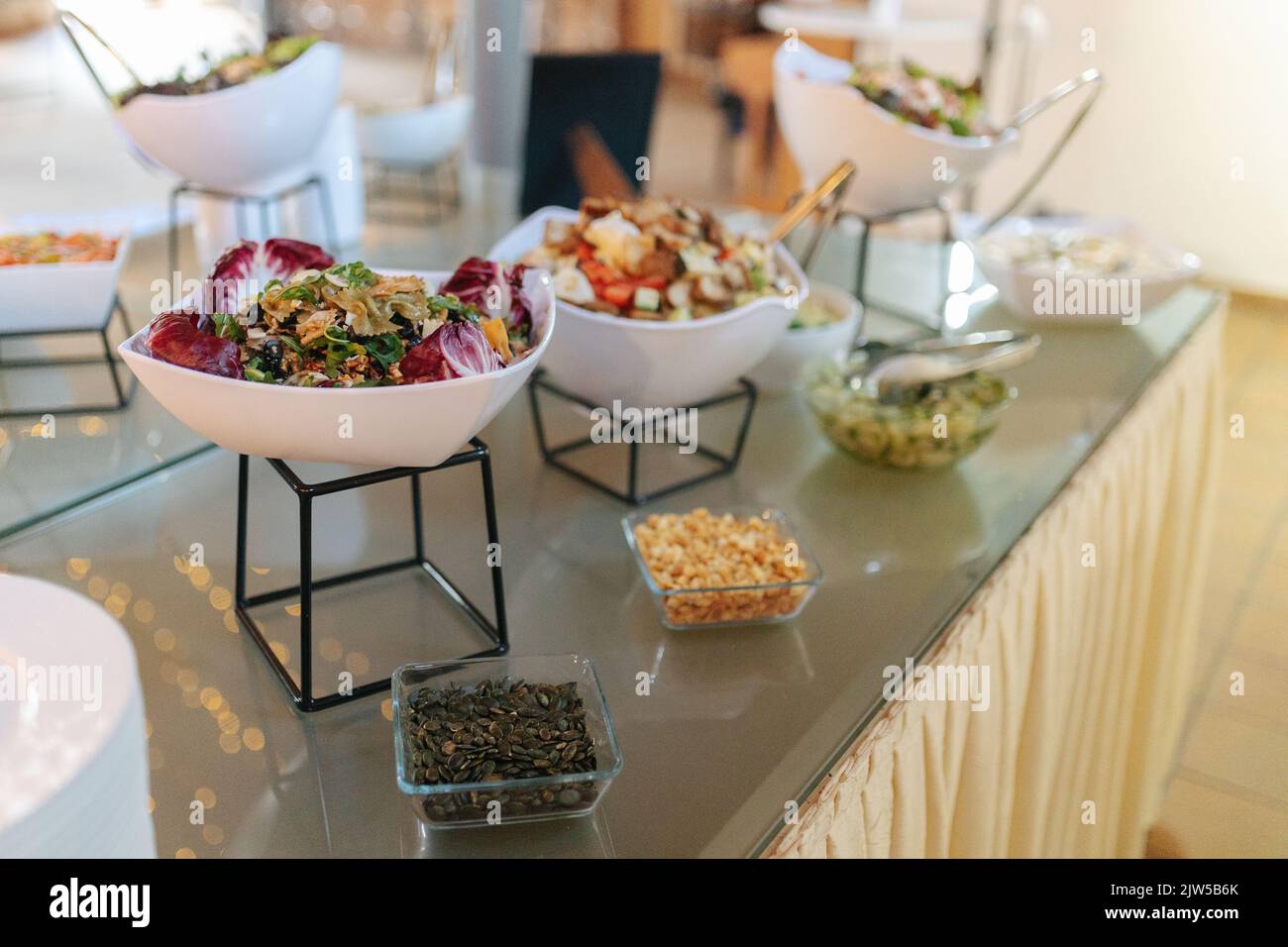 Delicious salad buffet at a wedding Stock Photo - Alamy