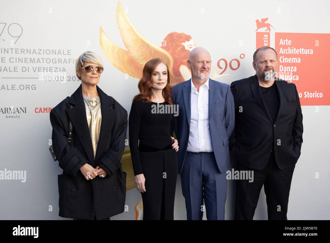 (L-R) Marina Fois, Isabelle Huppert, Director Jean-Paul Salome and ...