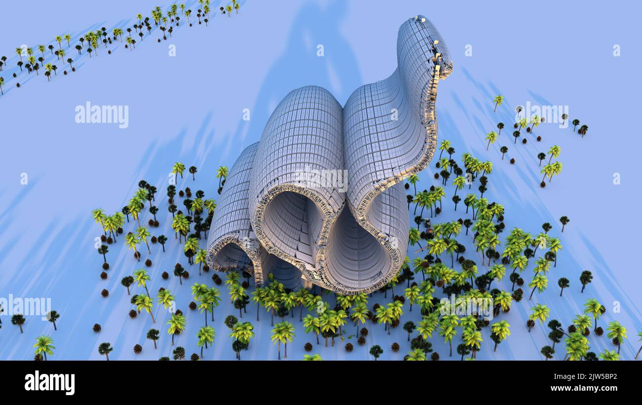 Modeled architectural structure of a snake. Architects, artists ...