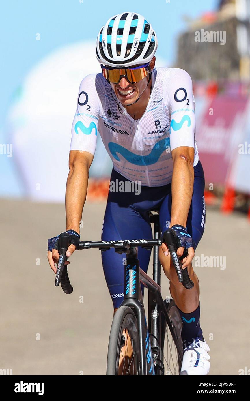 Spanish Enric Mas of Movistar Team pictured in action during stage 14 ...