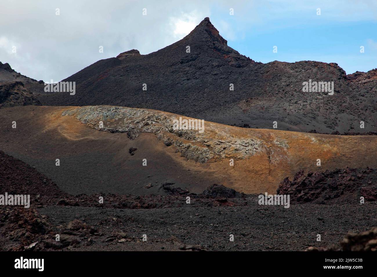 A beautiful scenic view of the Volcano "Chico IV" in Galapagos Island ...