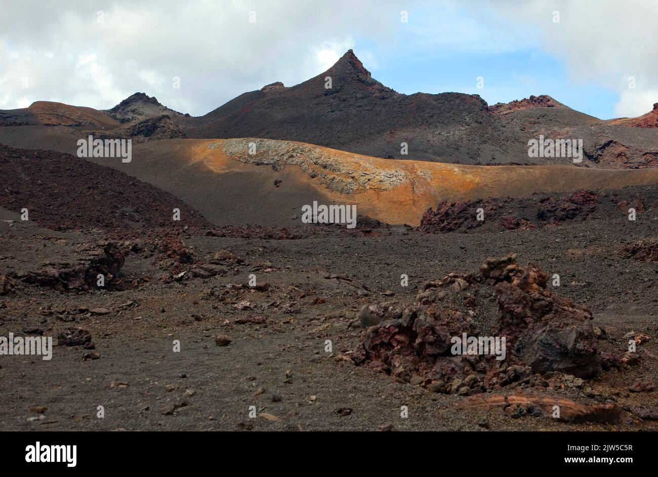 A beautiful scenery of the sandy Volcano "Chico IV" in Galapagos Island ...