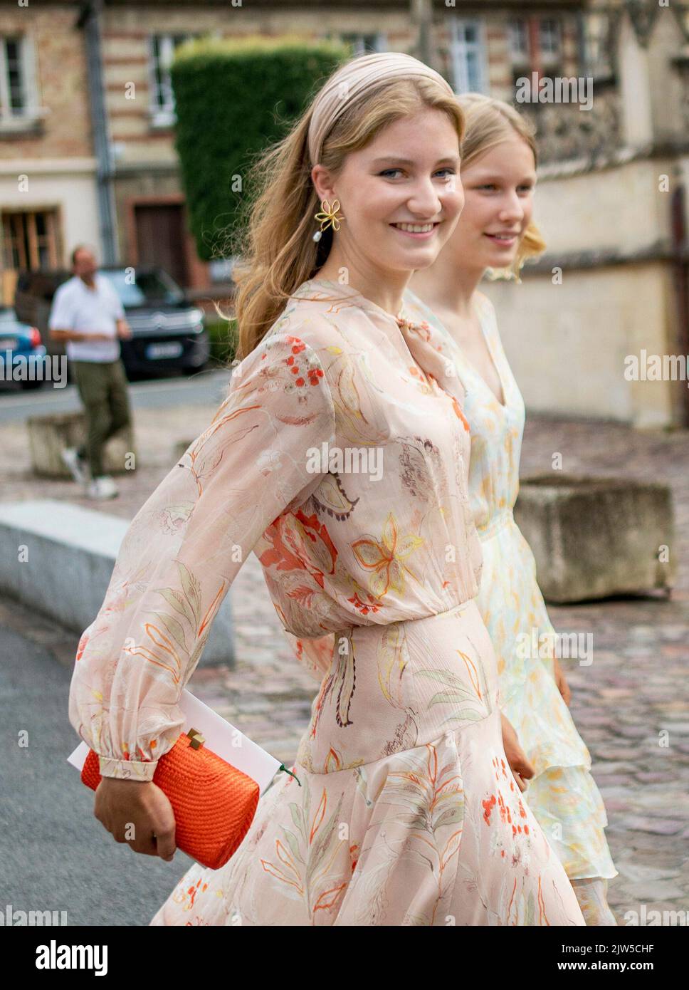Crown Princess Elisabeth and Princess Eleonore of Belgium leave at the ...