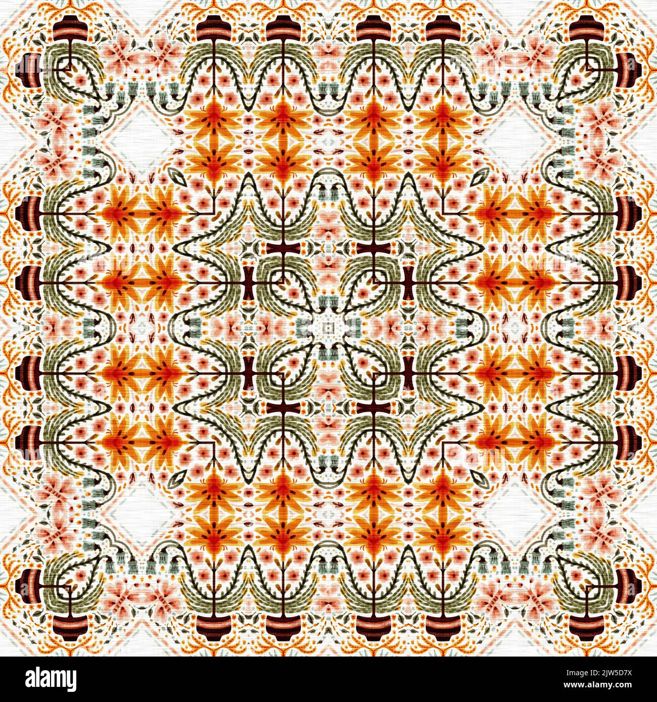 Boho botanical cottage core seamless pattern. Trendy decorative ...