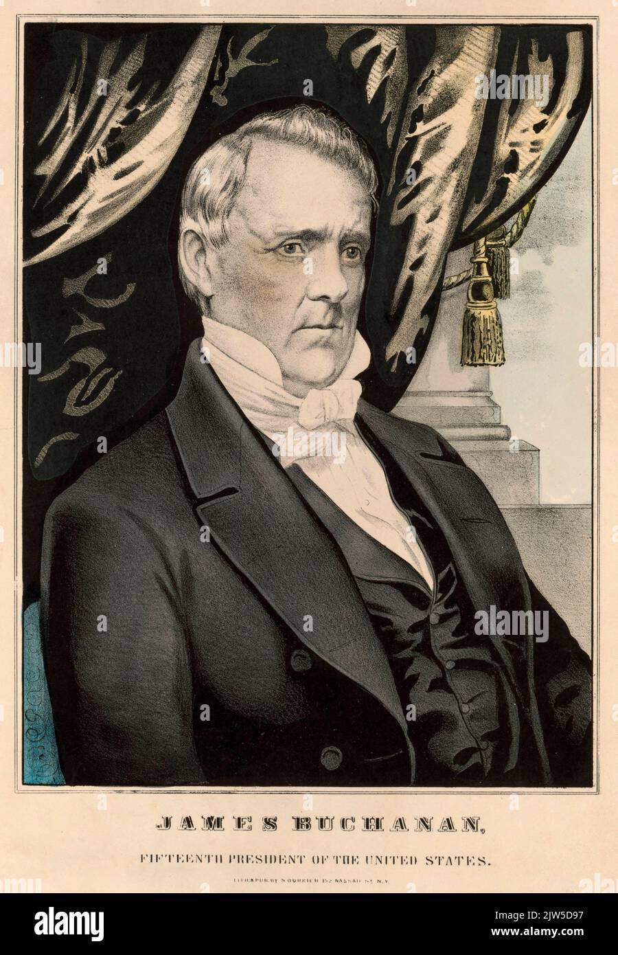A portrait of President Hames Buchanan. Buchanan was the 15th prsident ...