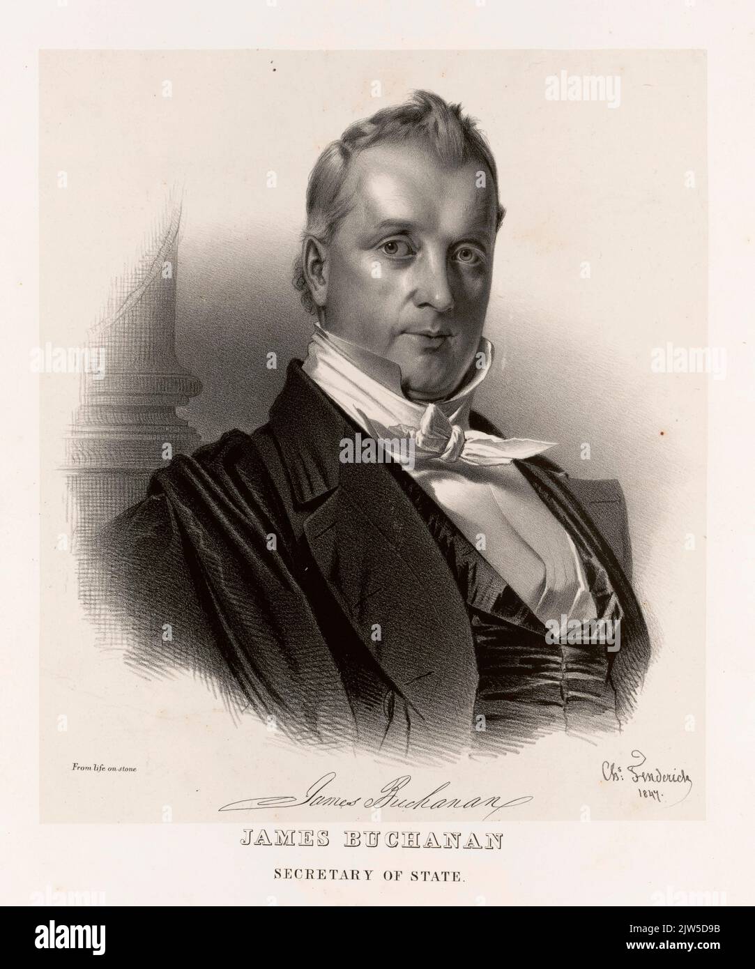 A portrait of President Hames Buchanan. Buchanan was the 15th prsident ...