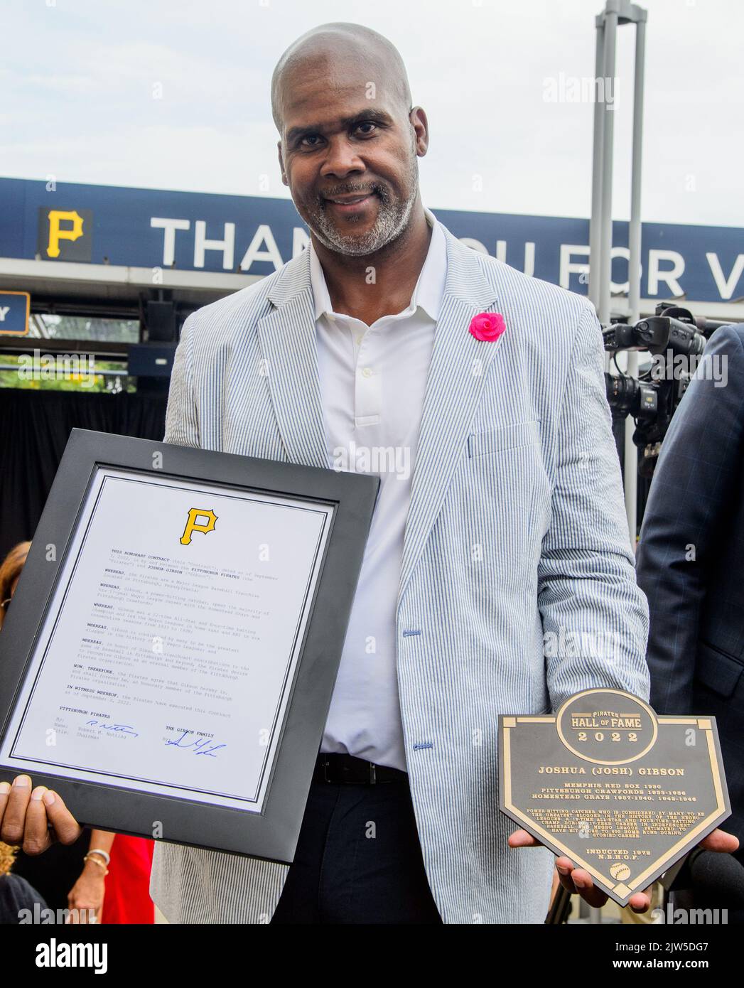 Pittsburgh, United States. 03rd Sep, 2022. Sean Gibson, great grandson ...