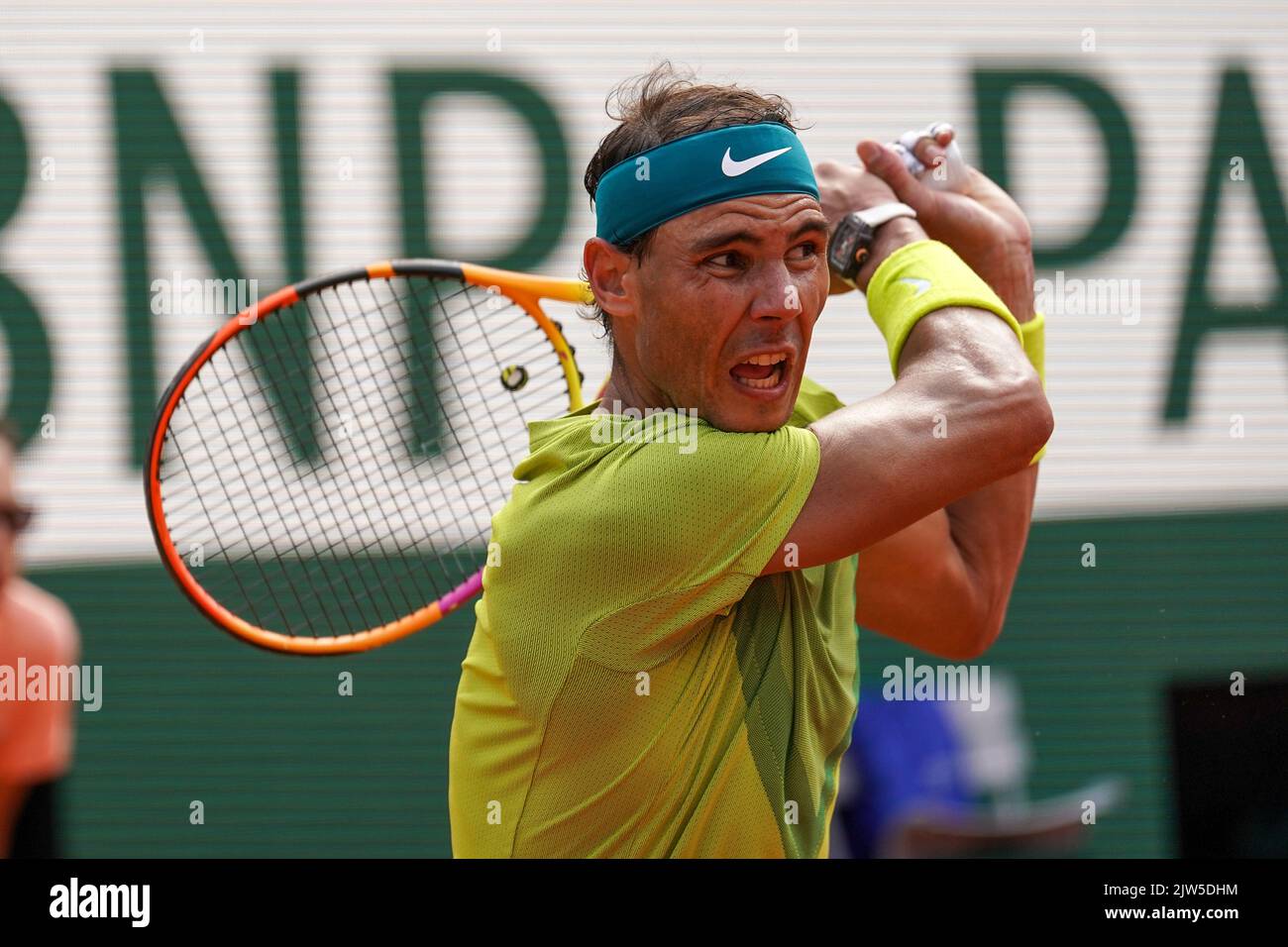 Grand Slam champion Rafael Nadal of Spain in action during his men's ...