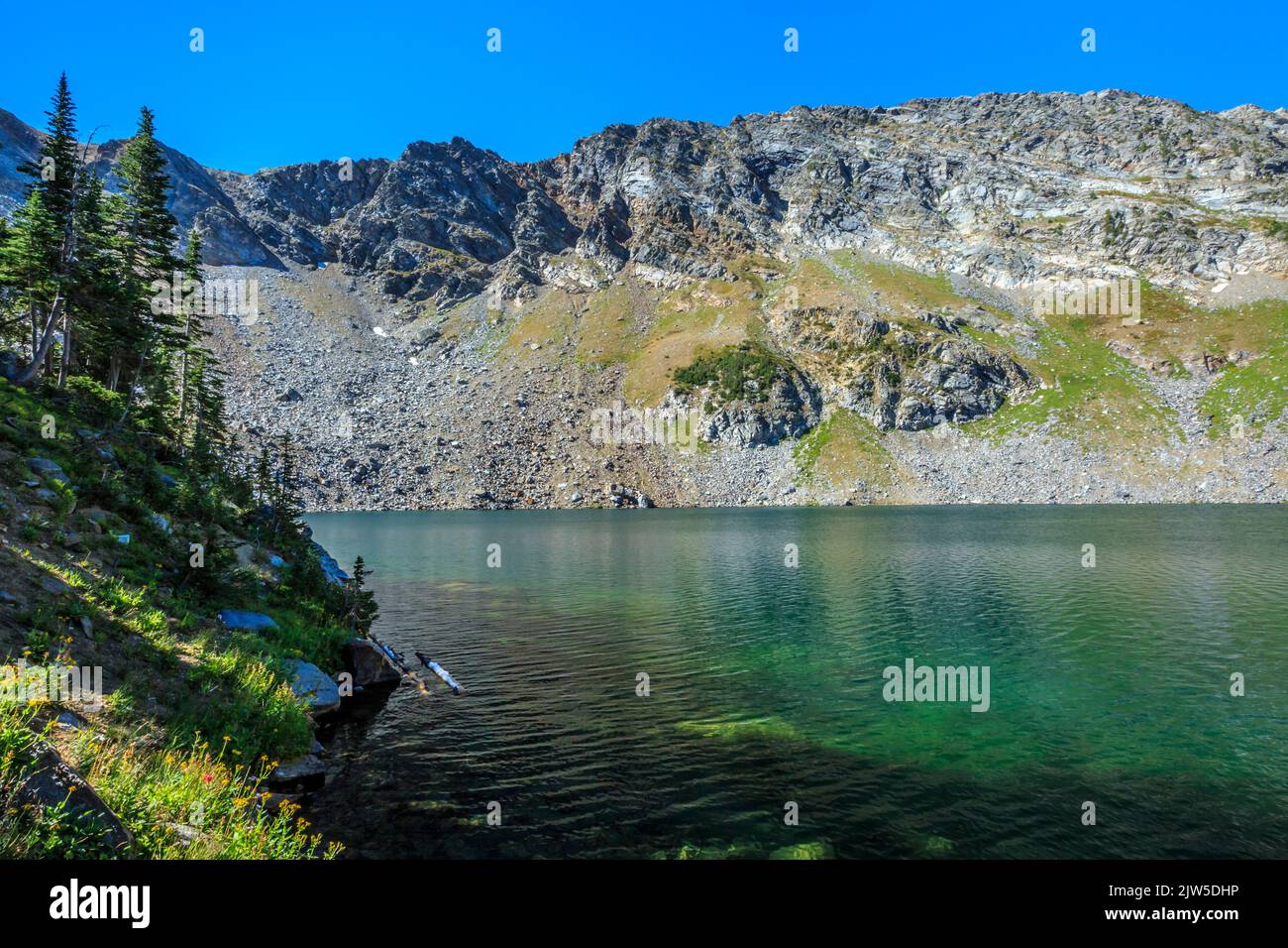 cliff lake below belle point in the tobacco root mountains near ...