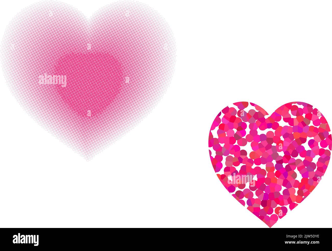 Hearts vector illustration collection. Valentine's day romance symbols ...