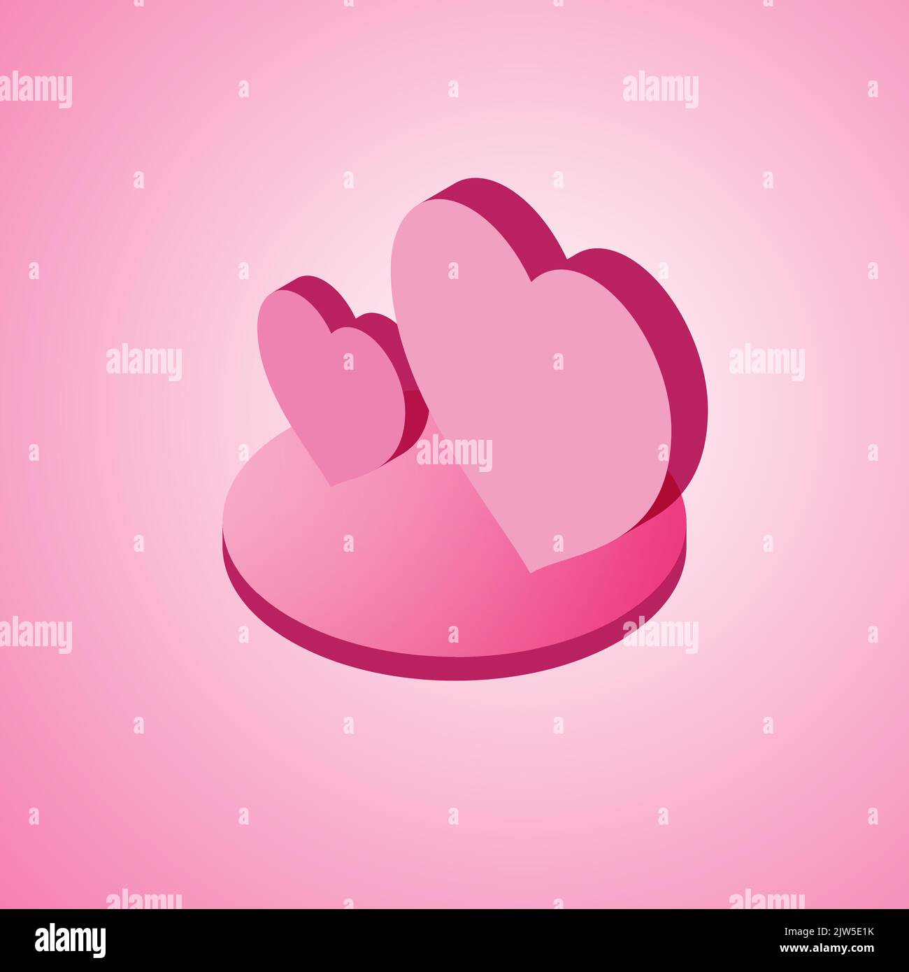 3d Hearts vector icon collection. Valentine's day romance symbols Stock ...