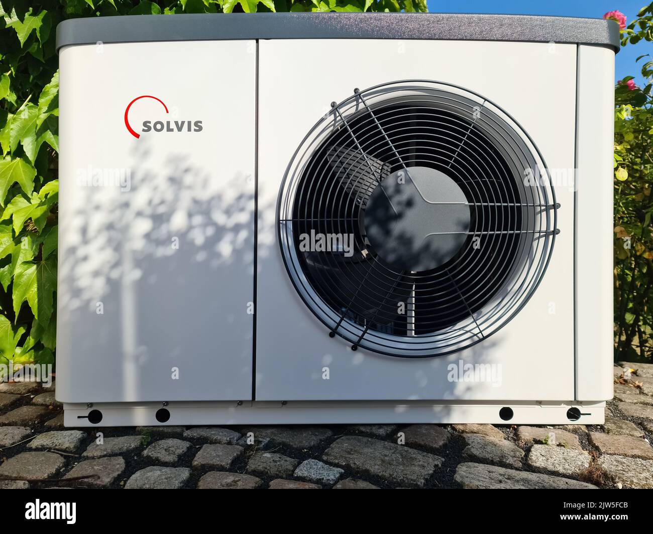 Kiel, Germany - 03 September 2022: A new Solvis brand heat pump shortly ...