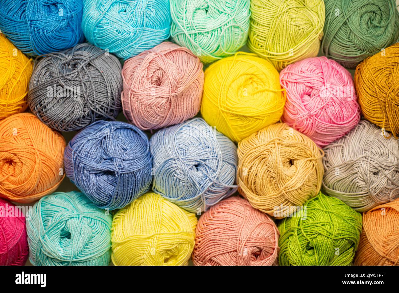 Shelf in store with wool balls hi-res stock photography and images - Alamy