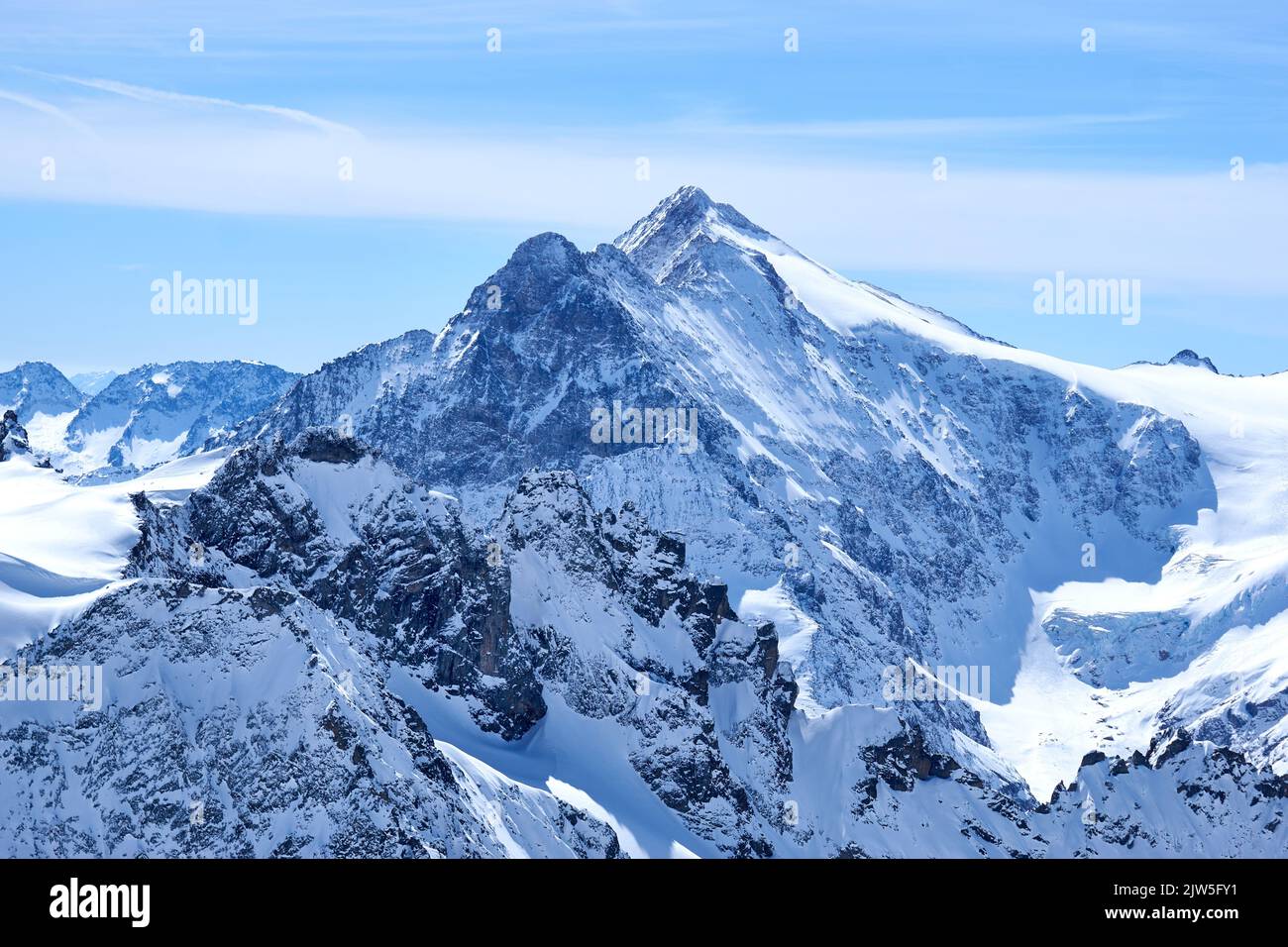 The Mount Fleckistock and mount Stucklistock viewed from cliff walk of ...