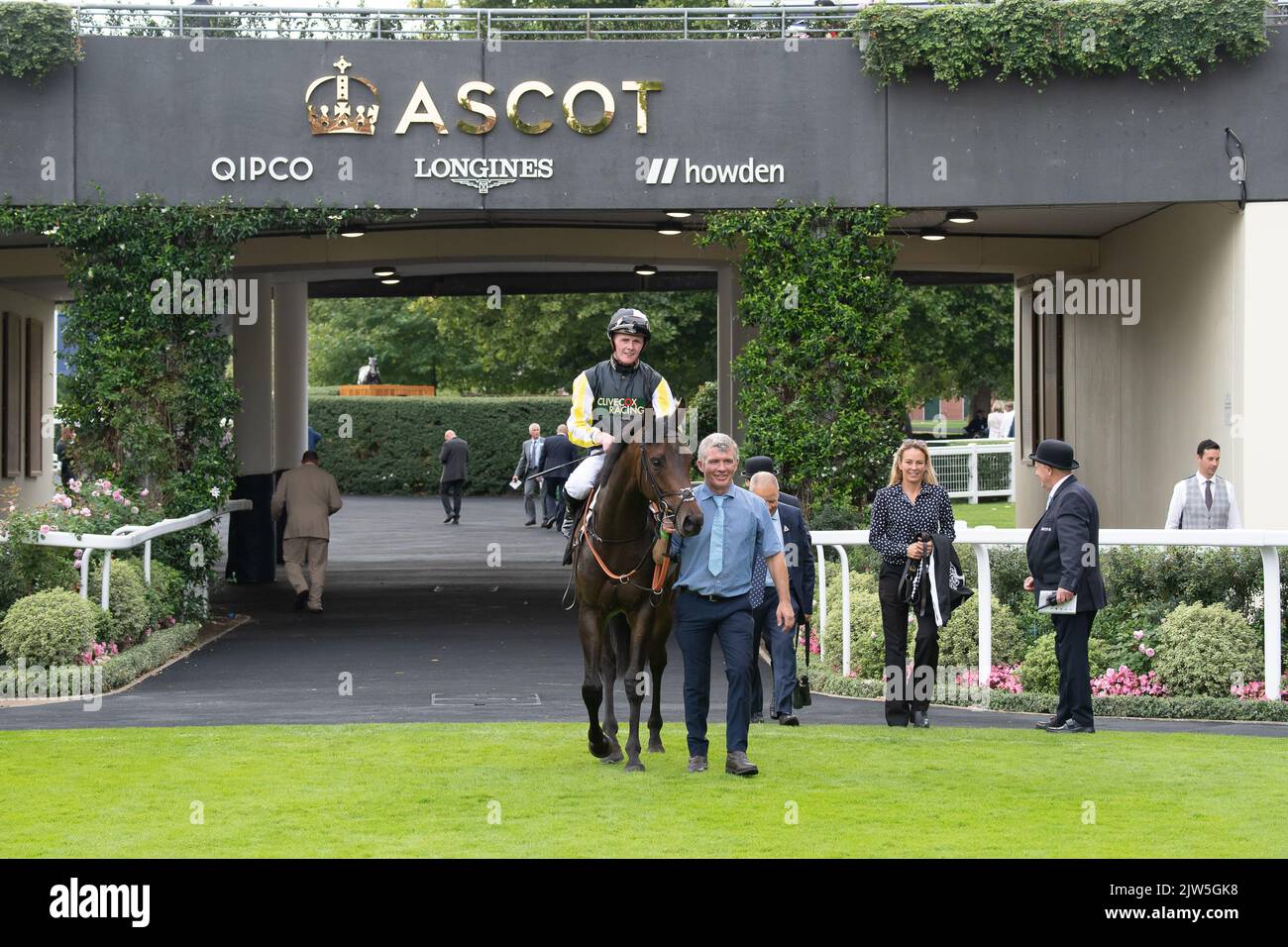 Ascot, Berkshire, UK. 3rd September, 2022. Horse Lethal Nymph (Number 6 ...