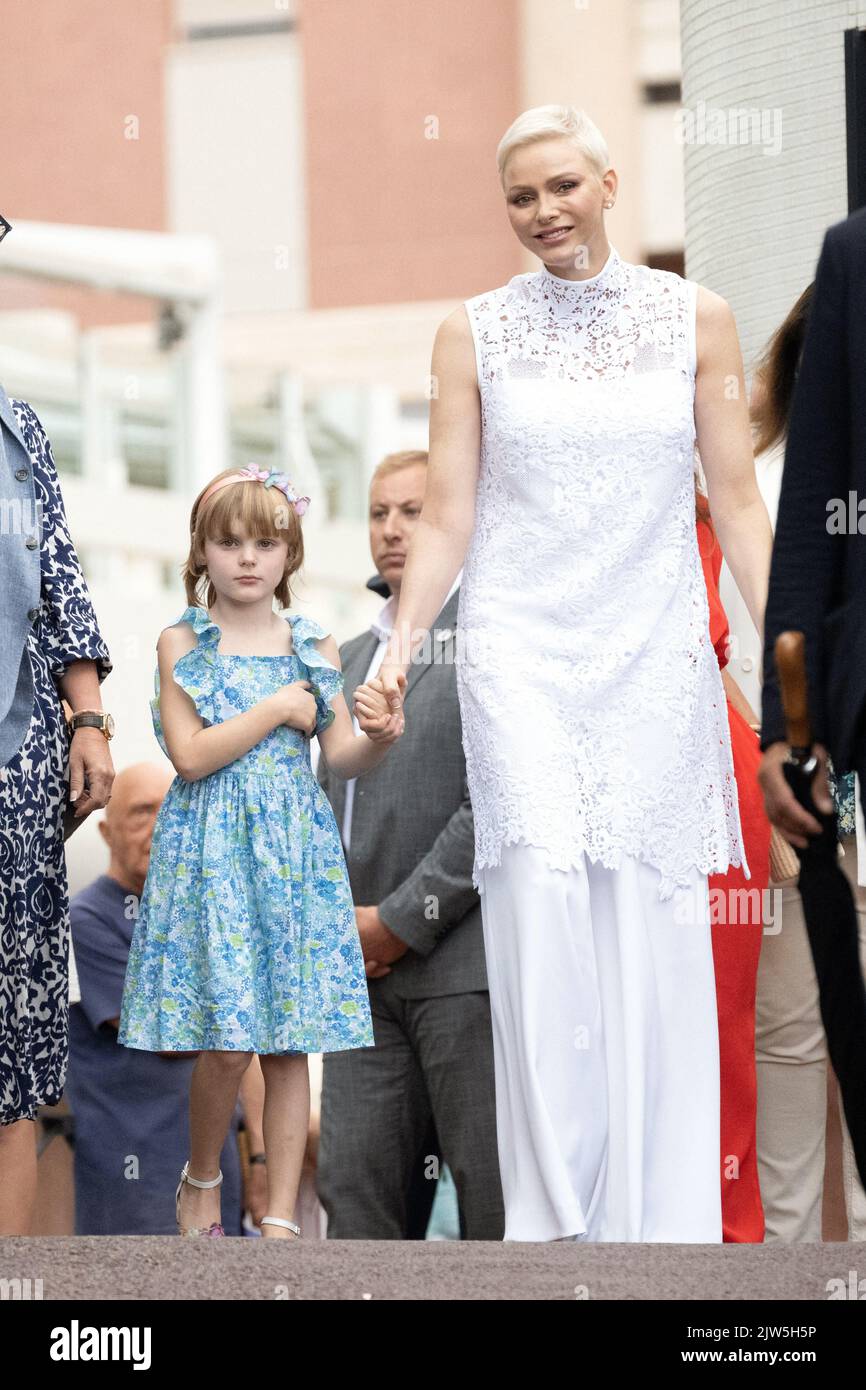 Princess Charlene of Monaco and Princess Gabriella of Monaco attend the ...